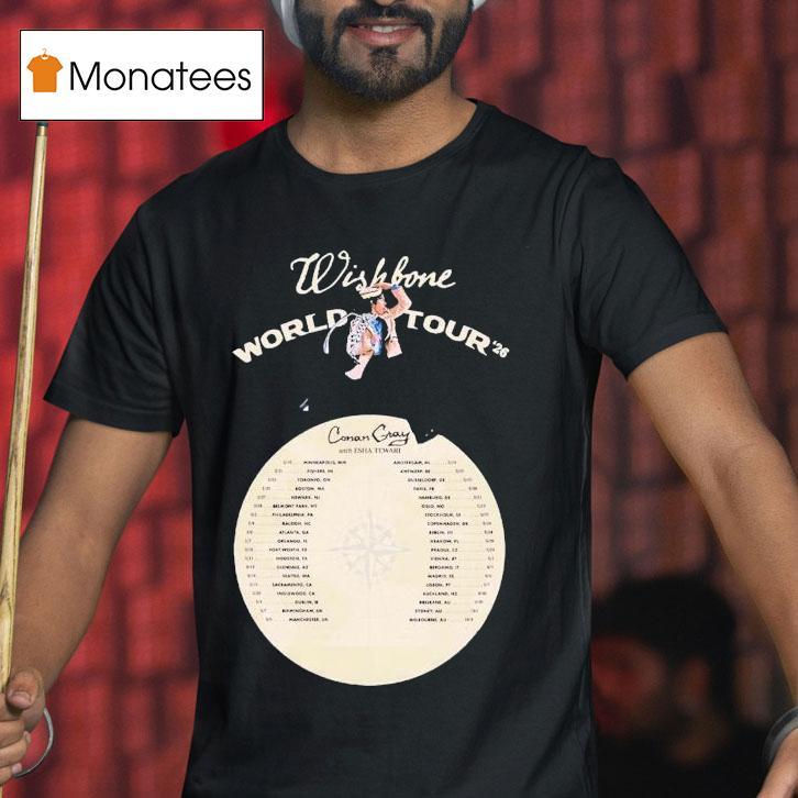 Conan Gray Wishbone World Tour 2025-2026 With Esha Tewari Dates Shirt ...